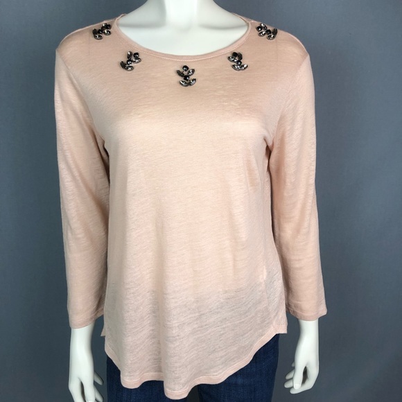 Zara | Tops | Zara Wb Collection Pink Embellished | Poshmark